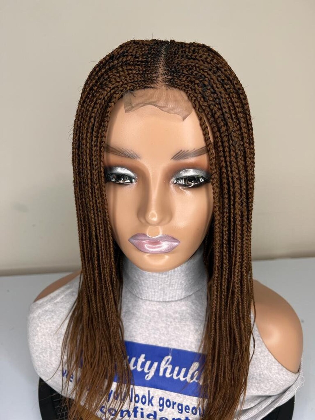 Ready to Ship Color 30, 2x4 Lace Closure Box Braid Wig for Black Women ...