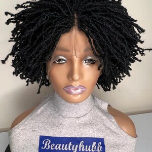3" Short Rasta Sister Locs Dreadlocks, Faux Synthetic Lace Wig, Full ...