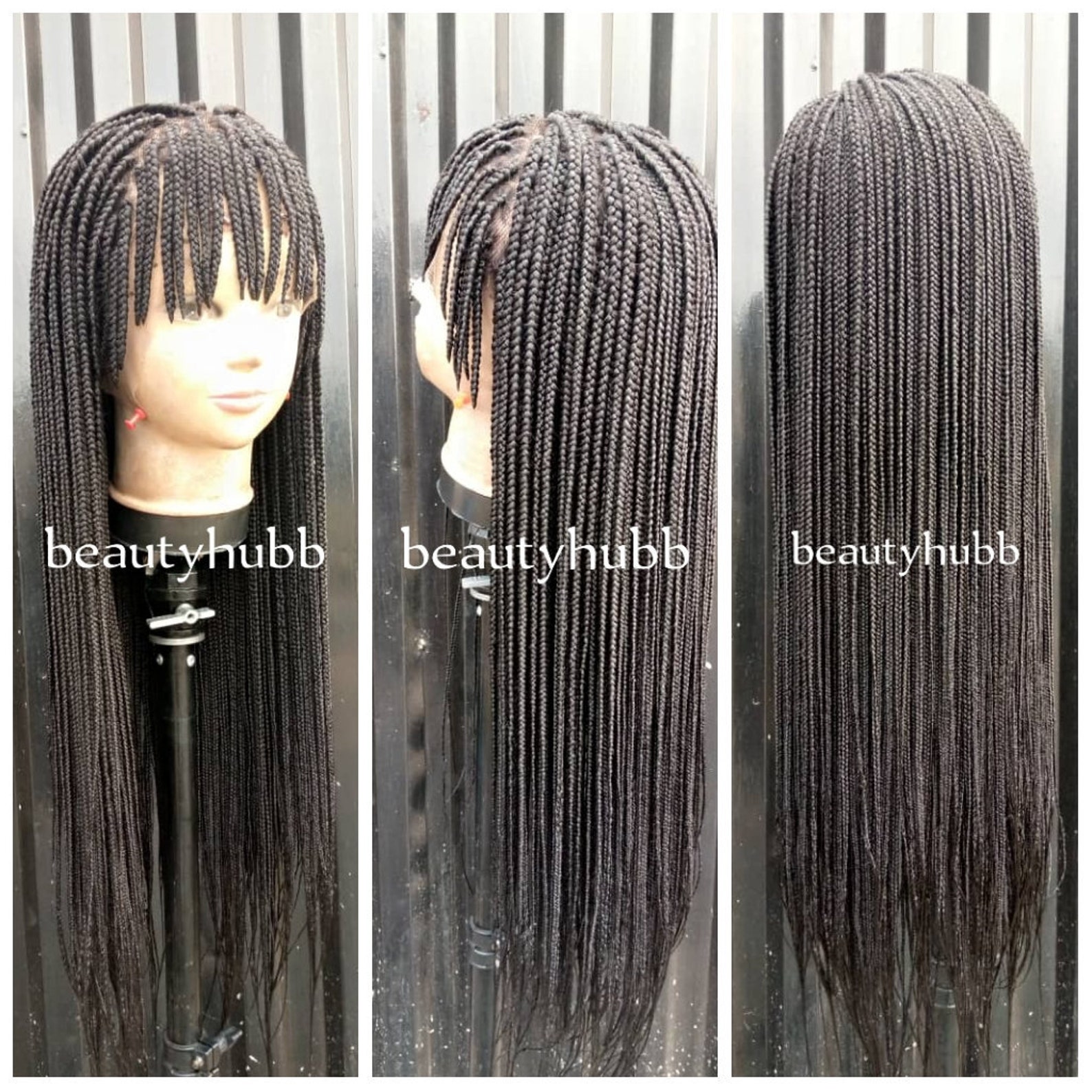 Fringe With Bangs Braided Wig Braid Wig Wig for Black Women - Etsy