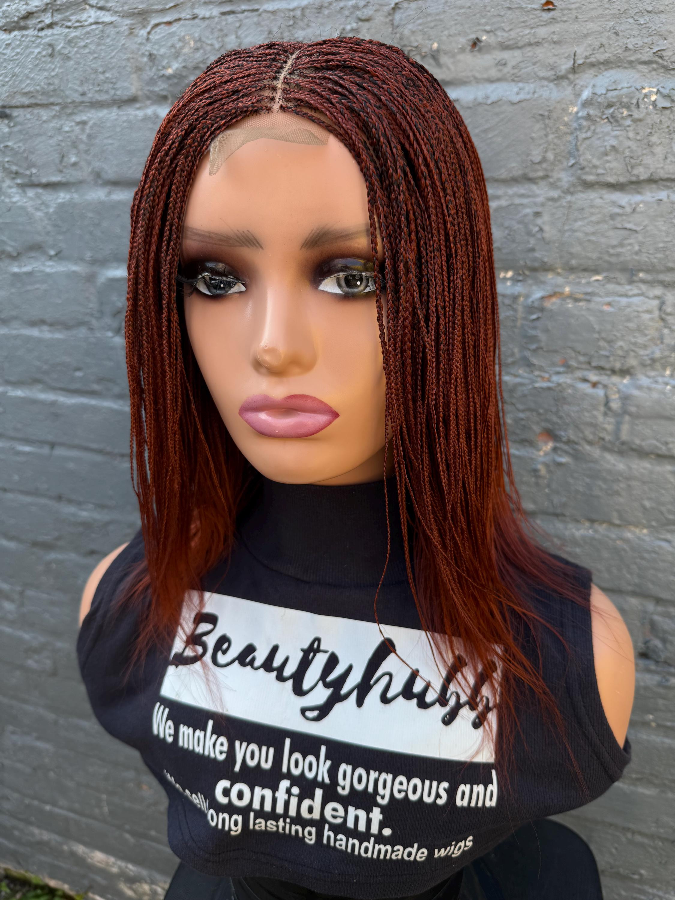 Custom Micro Box Braids Wig: Color 350 Braided Hair (12-14 Inches) - Etsy