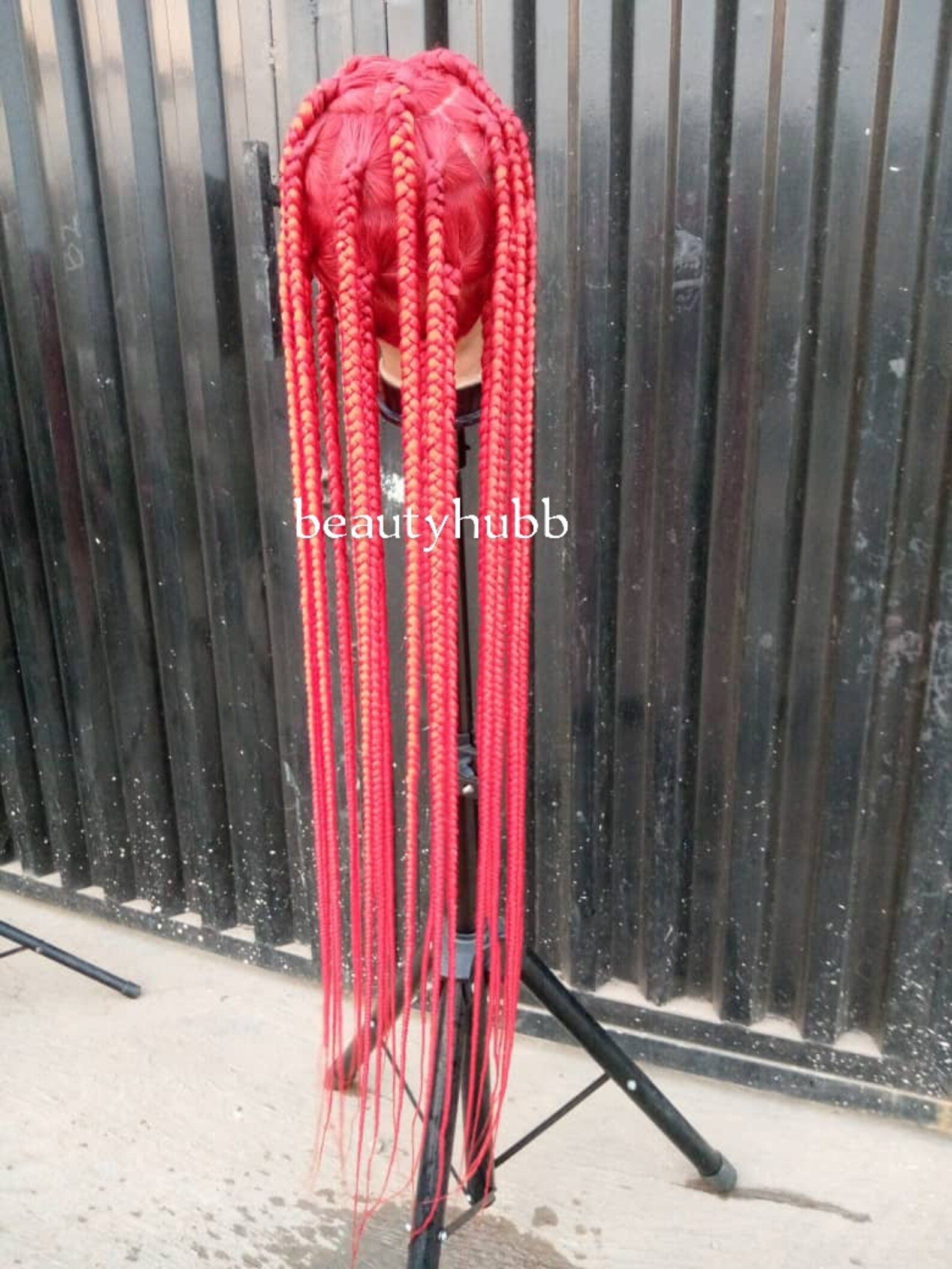 Tomato Red Knotless Full Lace Box Braid Wig for Black Women - Etsy