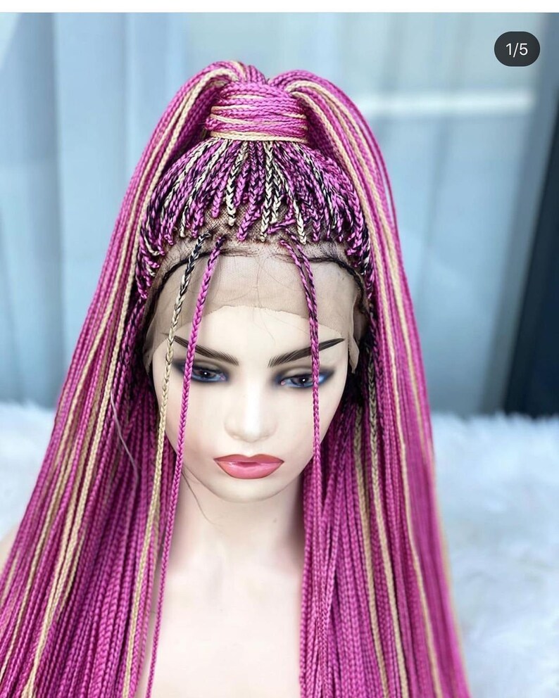 Pink Micro Box Braid Wig Braid Wig for Black Women Wigs - Etsy