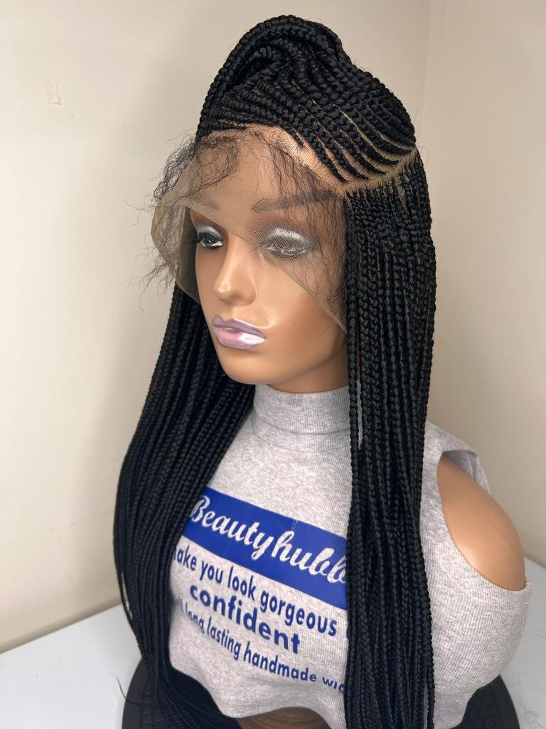 Ready to Ship Cornrows Box Braid Wig for Black Women Braided Wigs ...