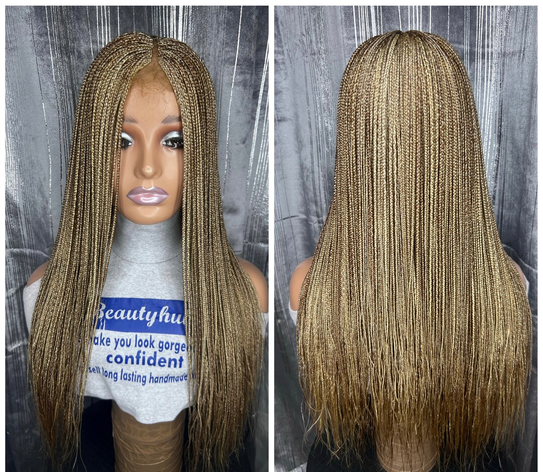 Ready to Ship 2x4 Lace Closure Box Braid Wig for Black Women, Braided ...