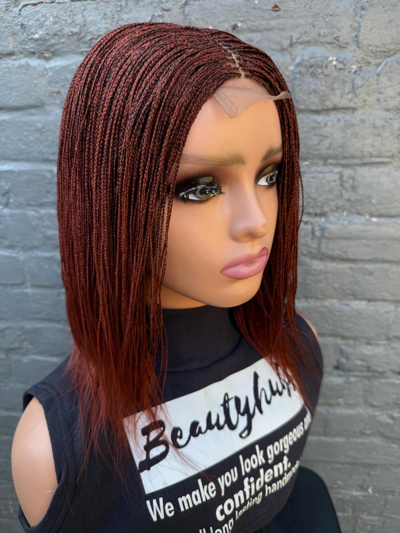 Custom Micro Box Braids Wig: Color 350 Braided Hair (12-14 Inches) - Etsy
