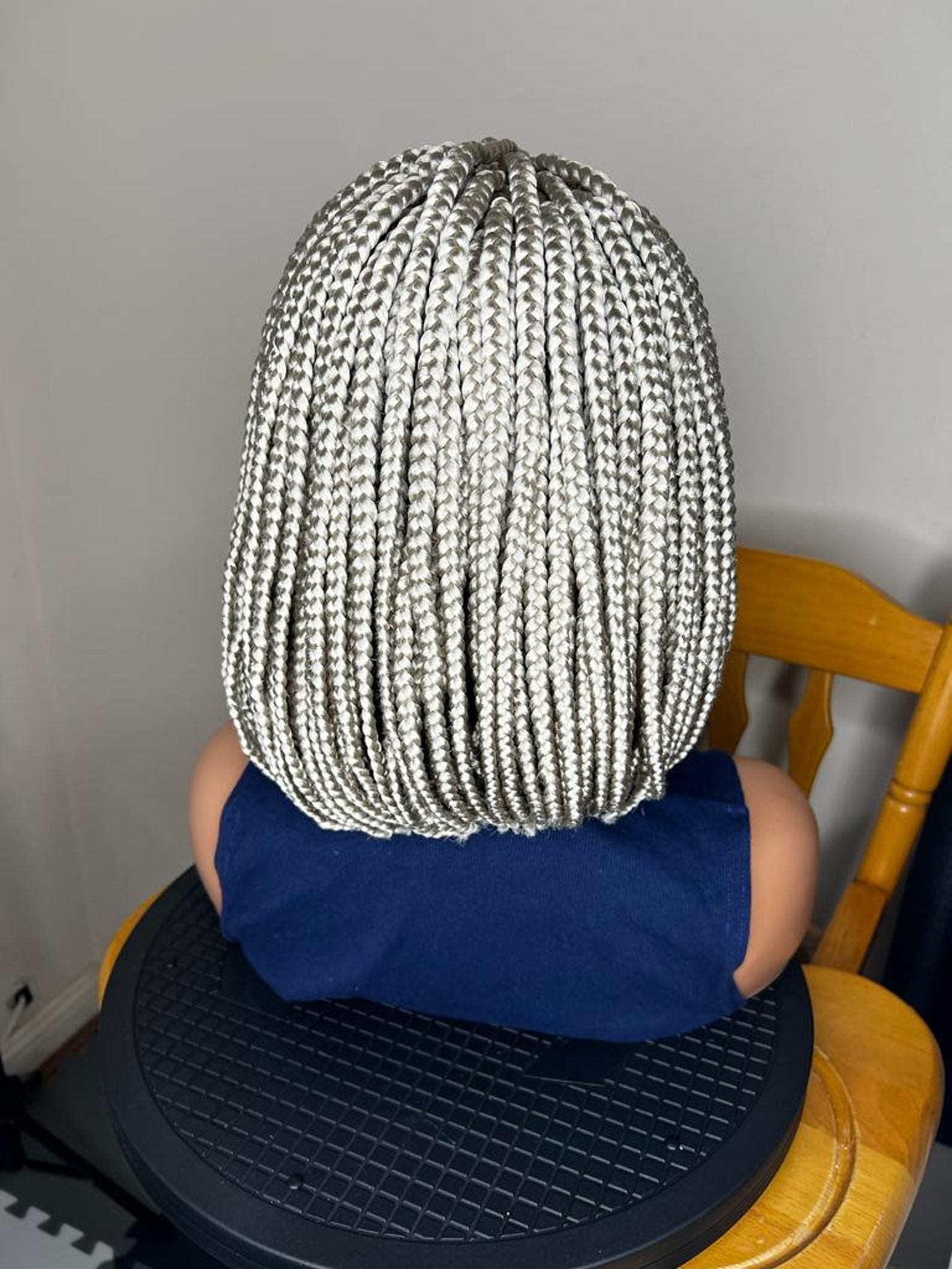 Short Fringe Silver Bob Braided Wig - Etsy