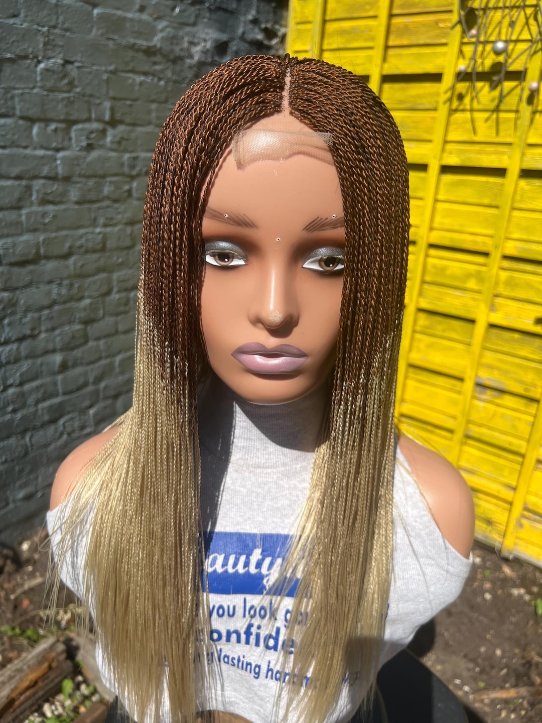 Ombre Micro Twist Braid Wig: Color 30/613, 16/18 Inch Lace Wig - Etsy