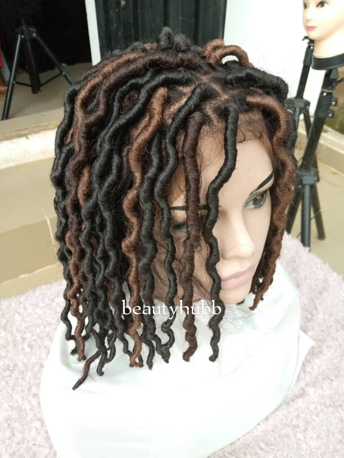 Full Lace Wig Messy Locs Dreadlocks Fauxlocs Faux Dreadlock - Etsy