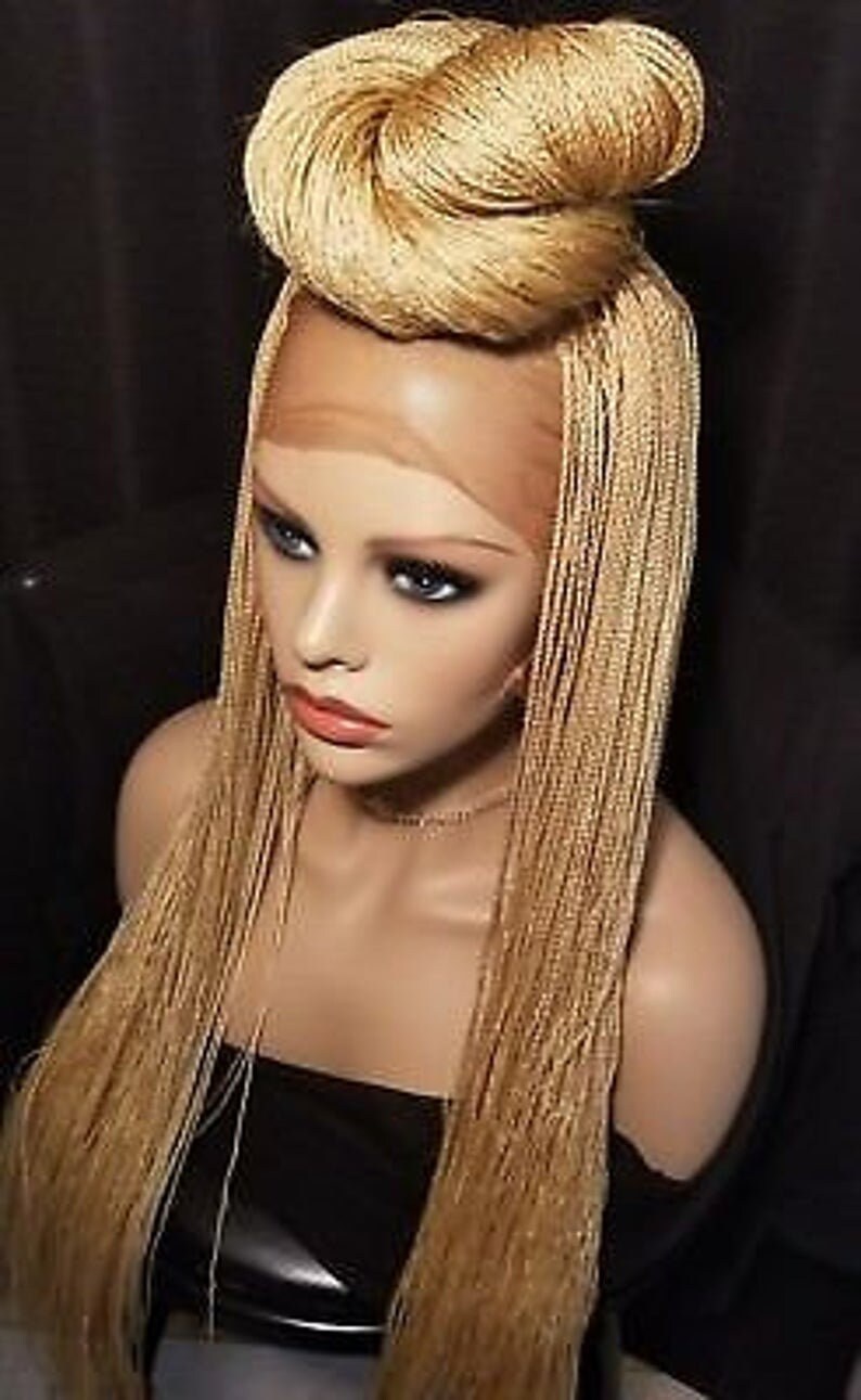 Blonde Full Lace Micro Braid Wig Braided Wig Braided Wig For Etsy