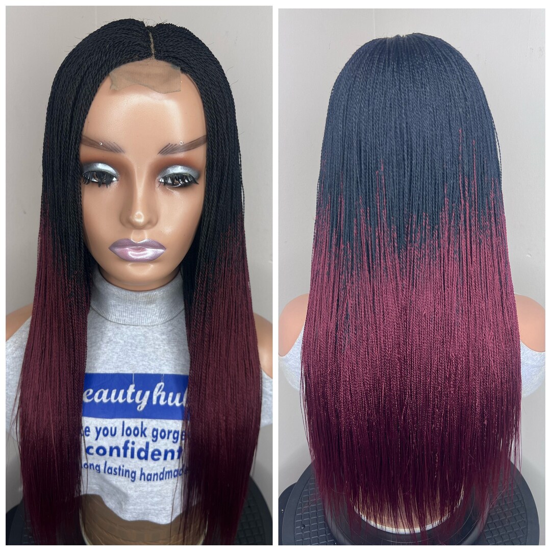 Ready To Ship Ombré Feathers Micro Braids Micro Braid Wig Etsy