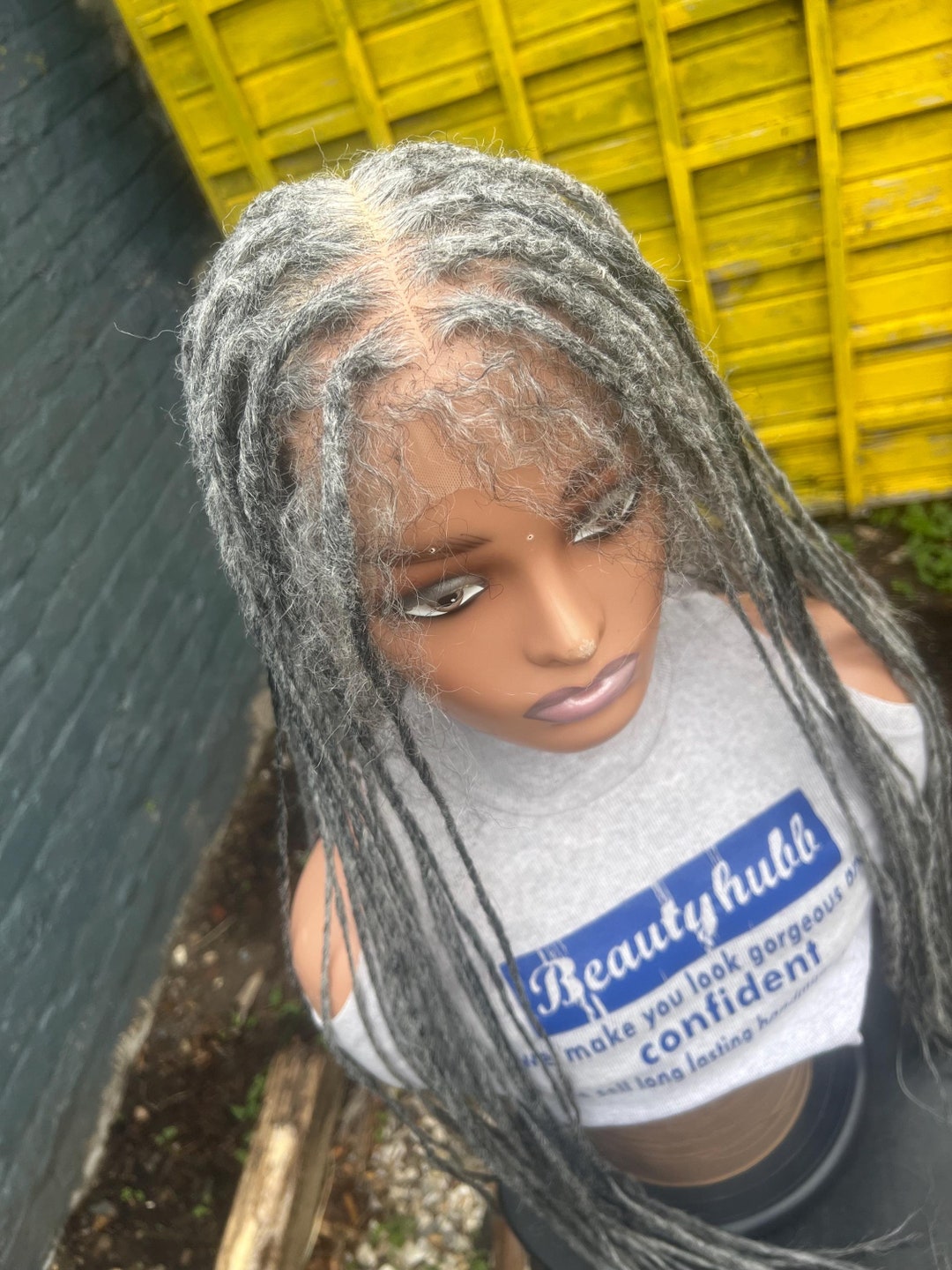 Ready to Ship Salt and Pepper Grey-like Lisa Bonnet Locks Dreadlocks ...