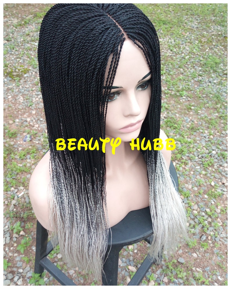Ombre Micro Twists Braid Wig For Black Women Braided Wigs Etsy