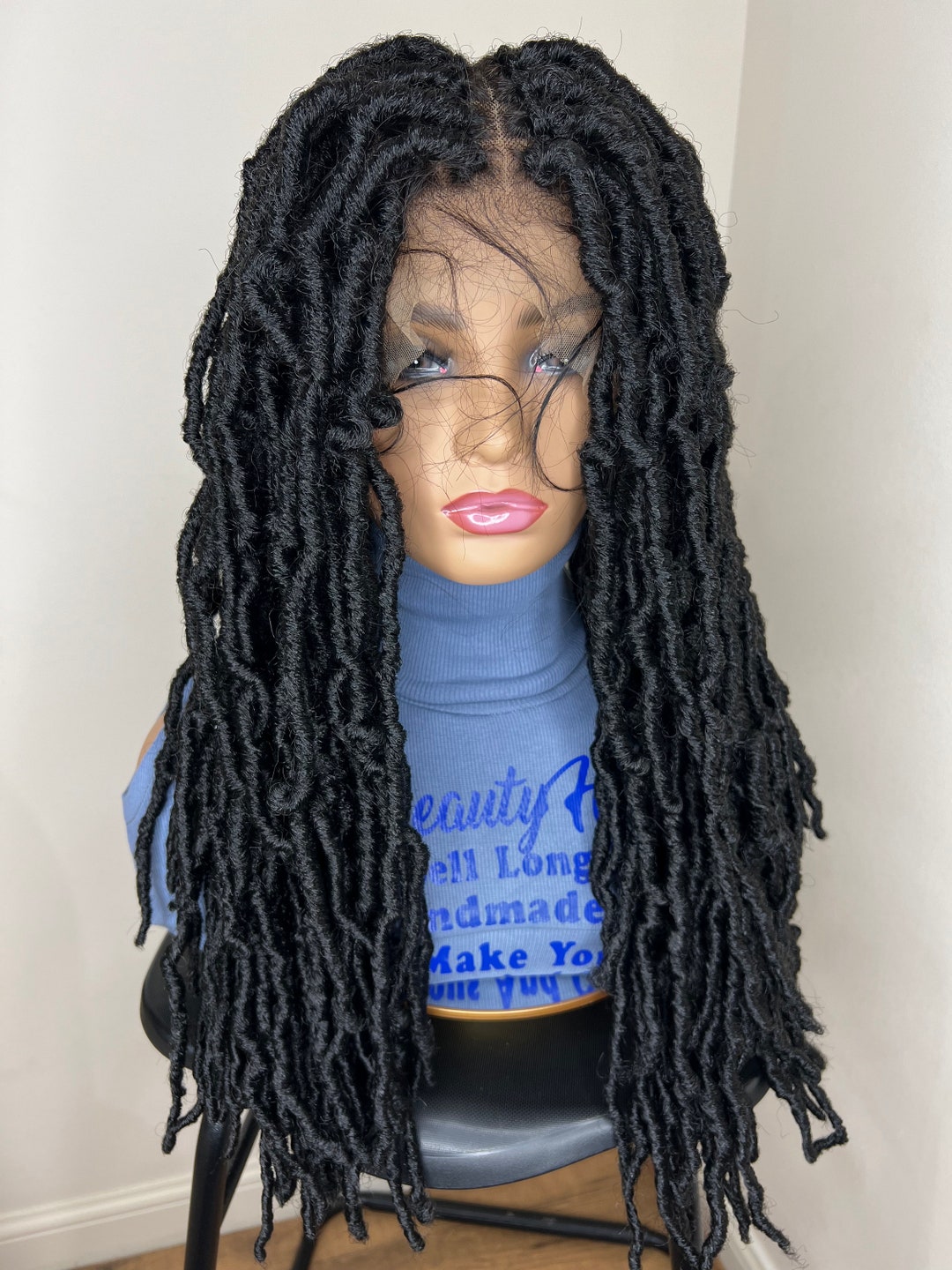 Ready to Ship Wig, Messy Locs, Faux Locs Dreadlock, Braids Wig, Full ...