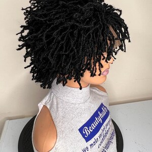 3" Short Rasta Sister Locs Dreadlocks, Faux Synthetic Lace Wig, Full ...