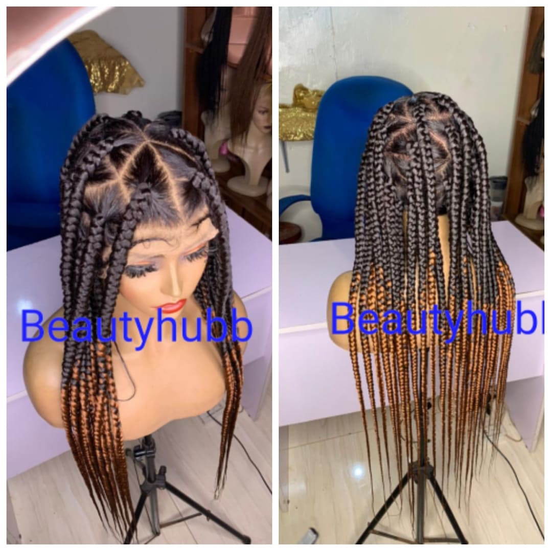 Jumbo Ombre Braid Wig Box Braid Wig Knotless Braided Wig Etsy
