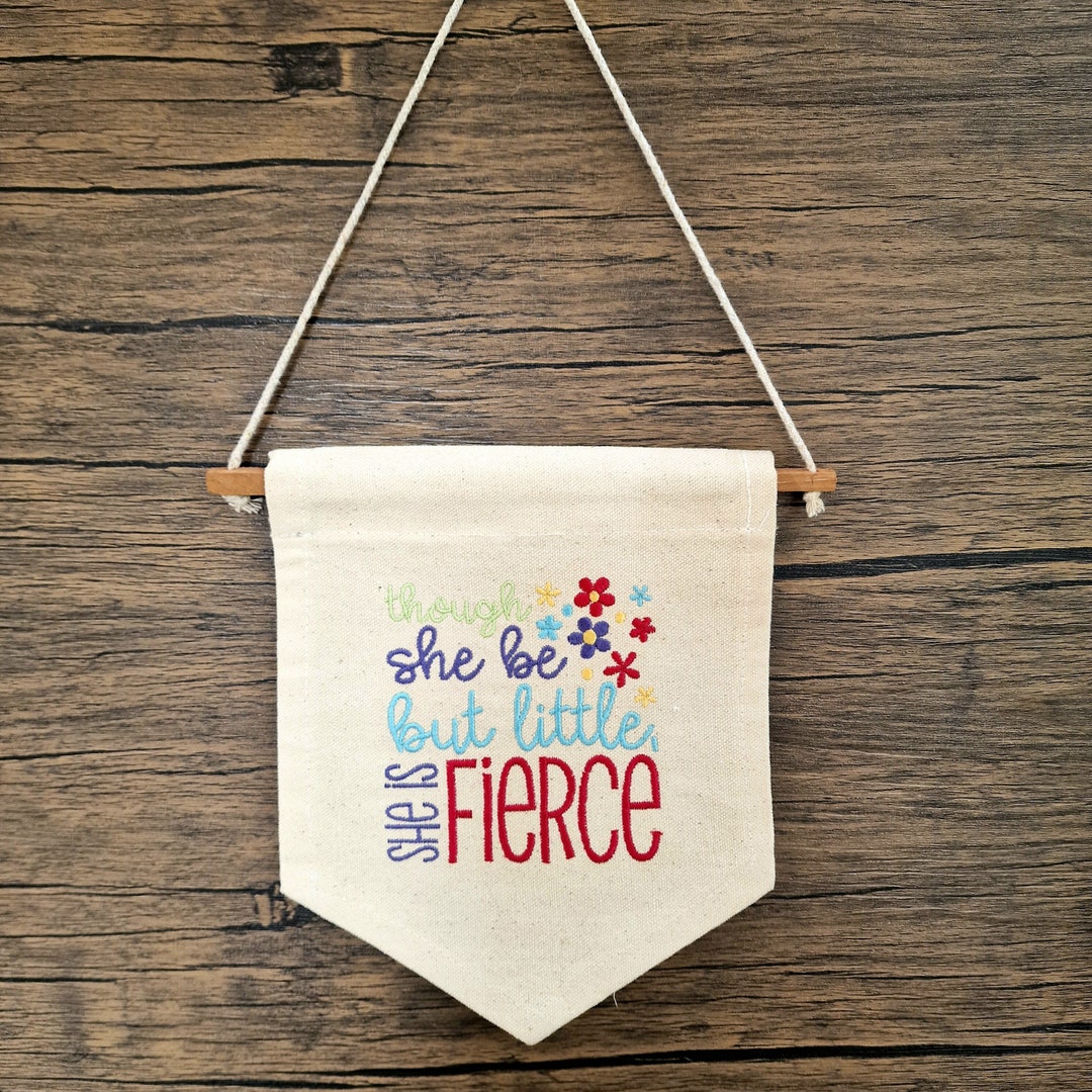 Embroidered Nursery Pennant Flag: She is Fierce Girls Room Decor - Etsy UK