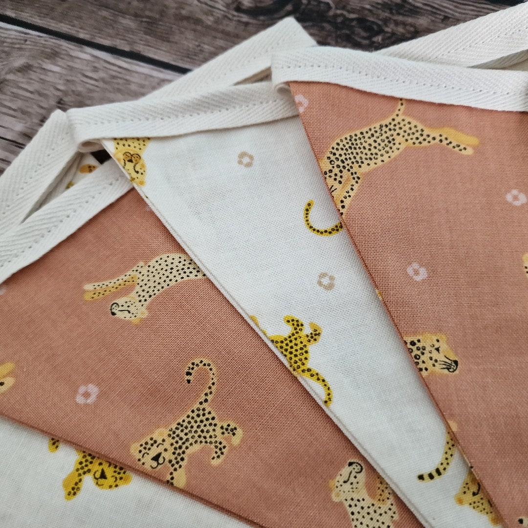 Leopard Print Safari Animal Bunting - Tan & Cream | Safari Themed ...