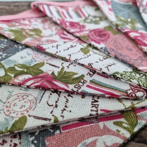 French Shabby Chic Double Sided Handmade Fabric Bunting | Country ...