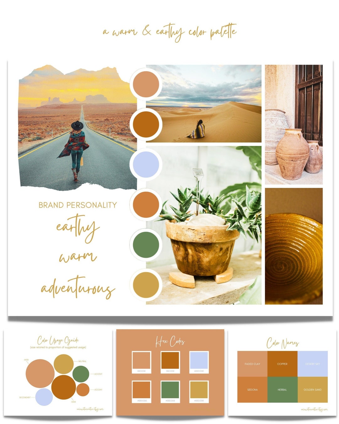 Brand Color Palette Editable CANVA Template Small Business - Etsy