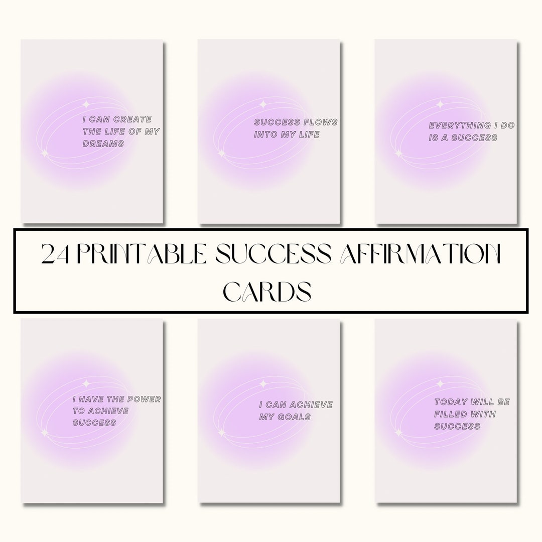 24 Printable Success Affirmation Cards Daily Affirmations - Etsy UK