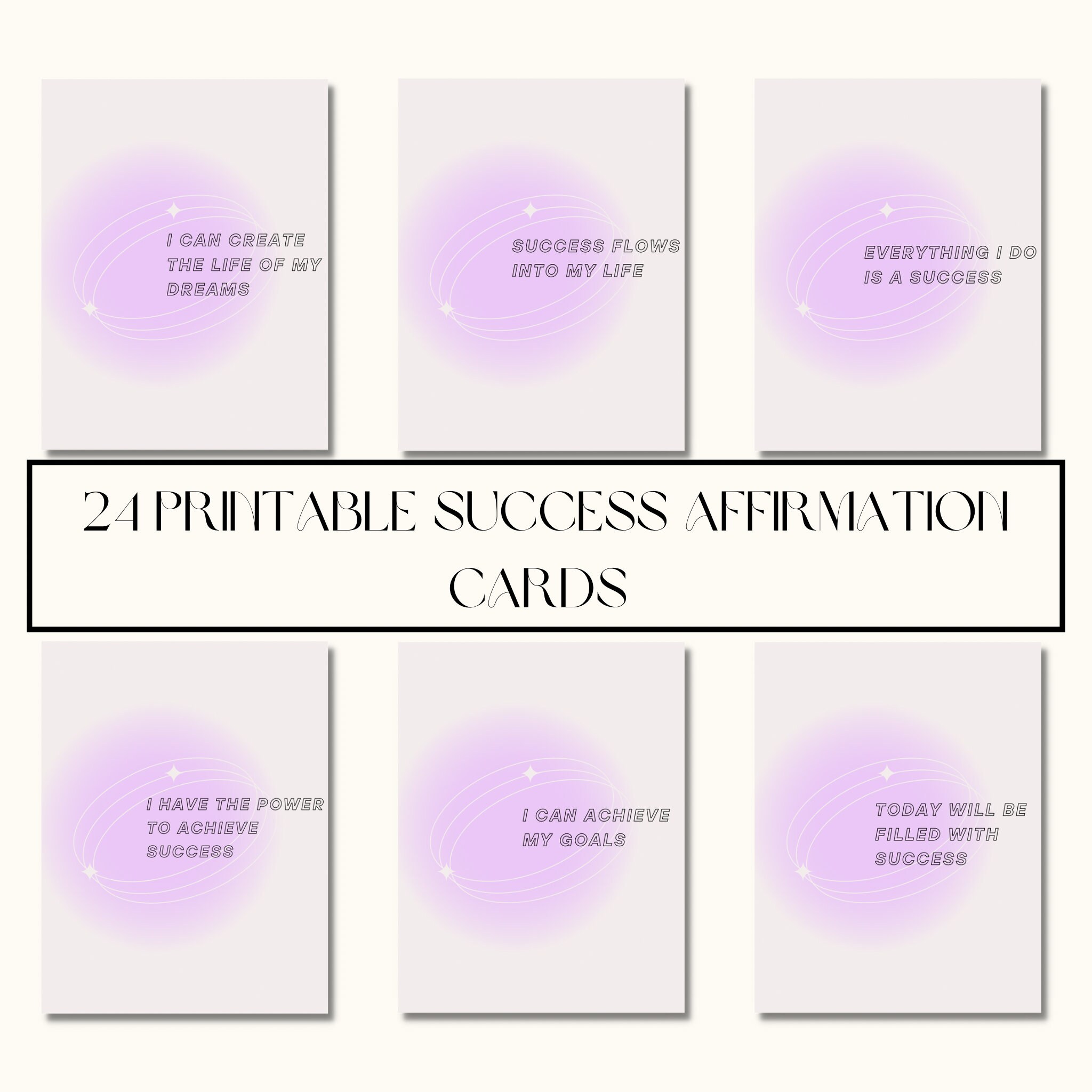 24 Printable Success Affirmation Cards Daily Affirmations - Etsy UK