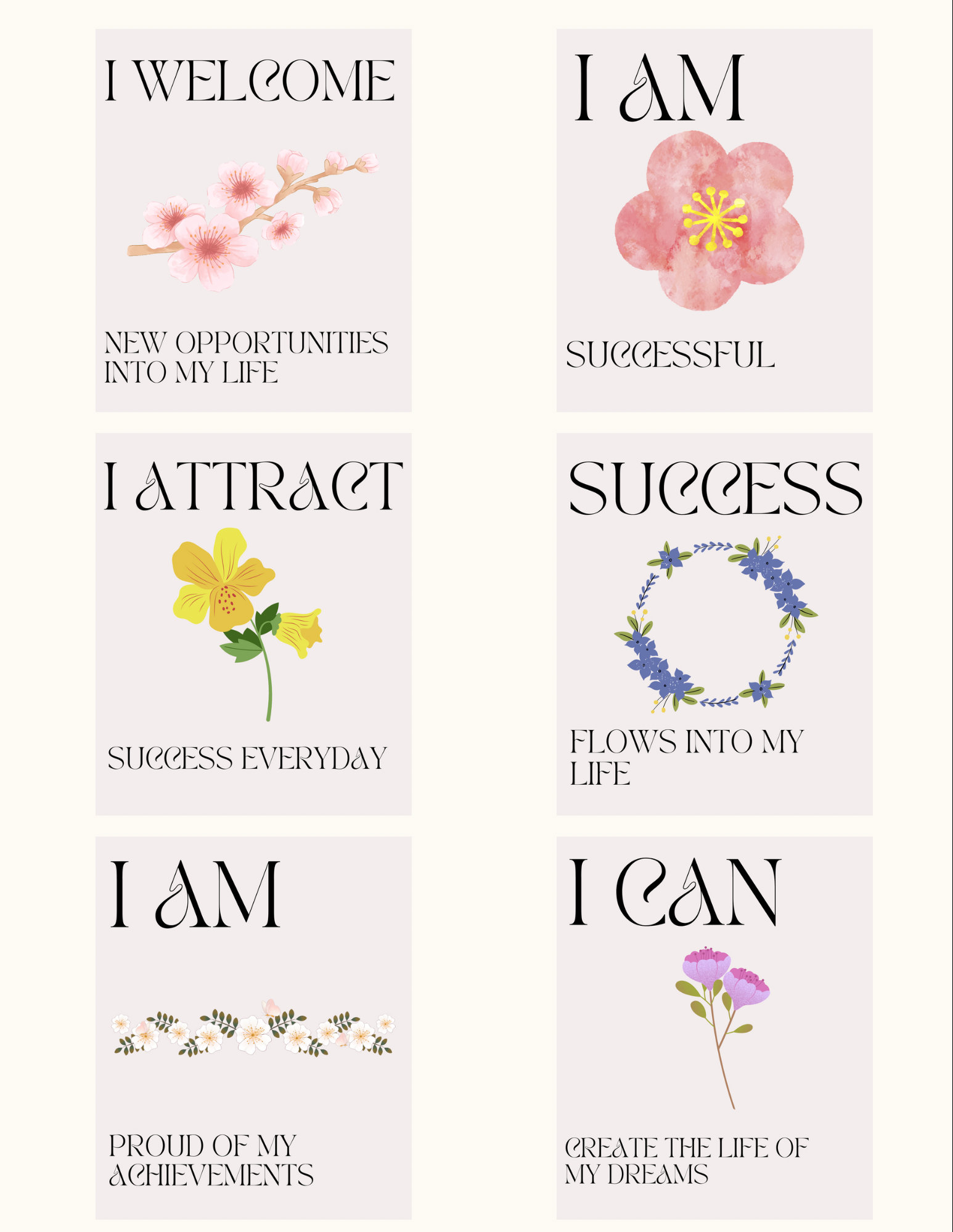 24 Printable Success Affirmation Cards Daily Affirmations - Etsy