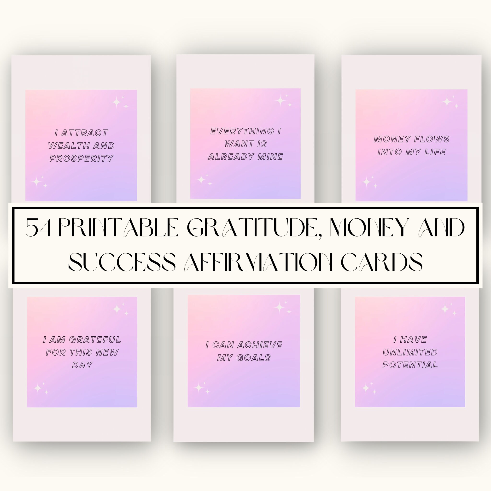 54 Printable Affirmation Cards Daily Affirmations I Am - Etsy
