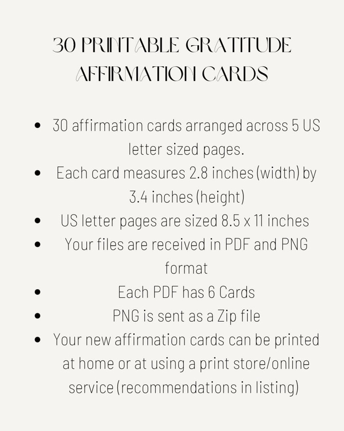 30 Printable Gratitude Affirmation Cards Daily Affirmations - Etsy UK