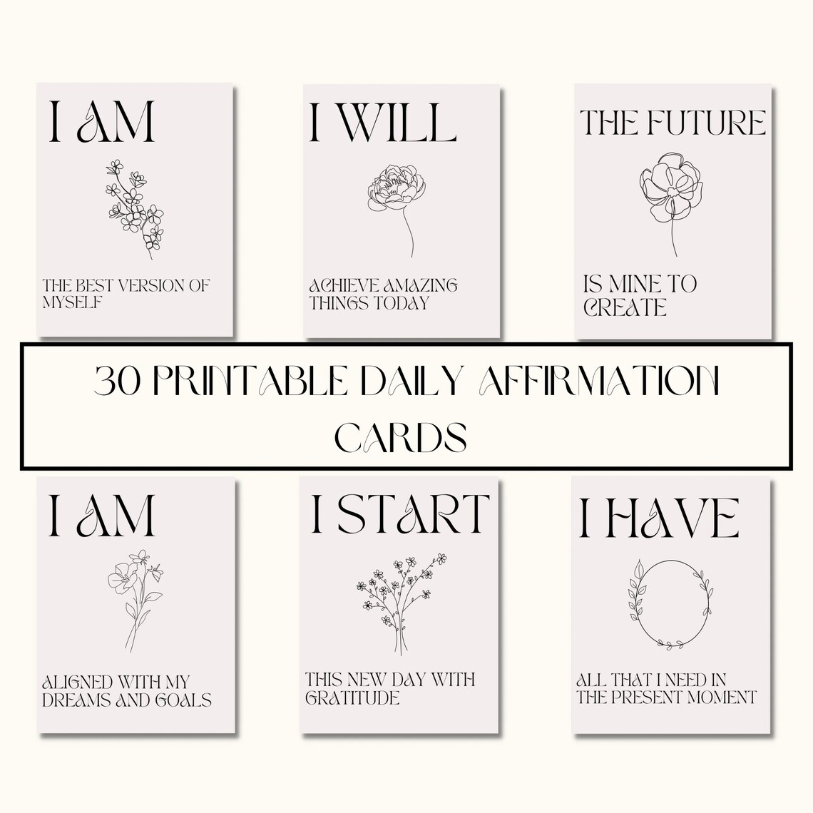30 Printable Daily Affirmation Cards Daily Motivation - Etsy UK