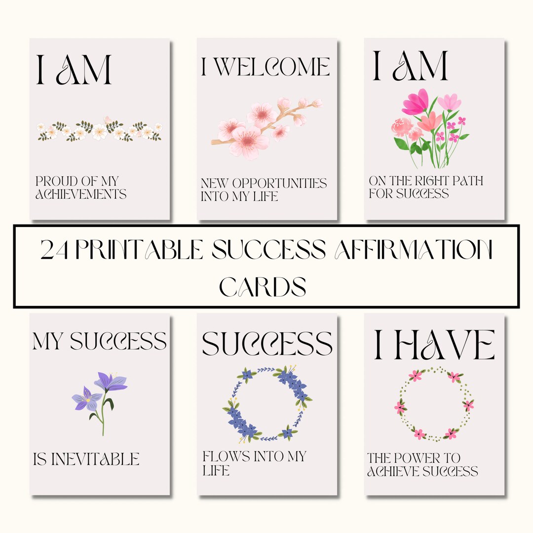 24 Printable Success Affirmation Cards Daily Affirmations - Etsy