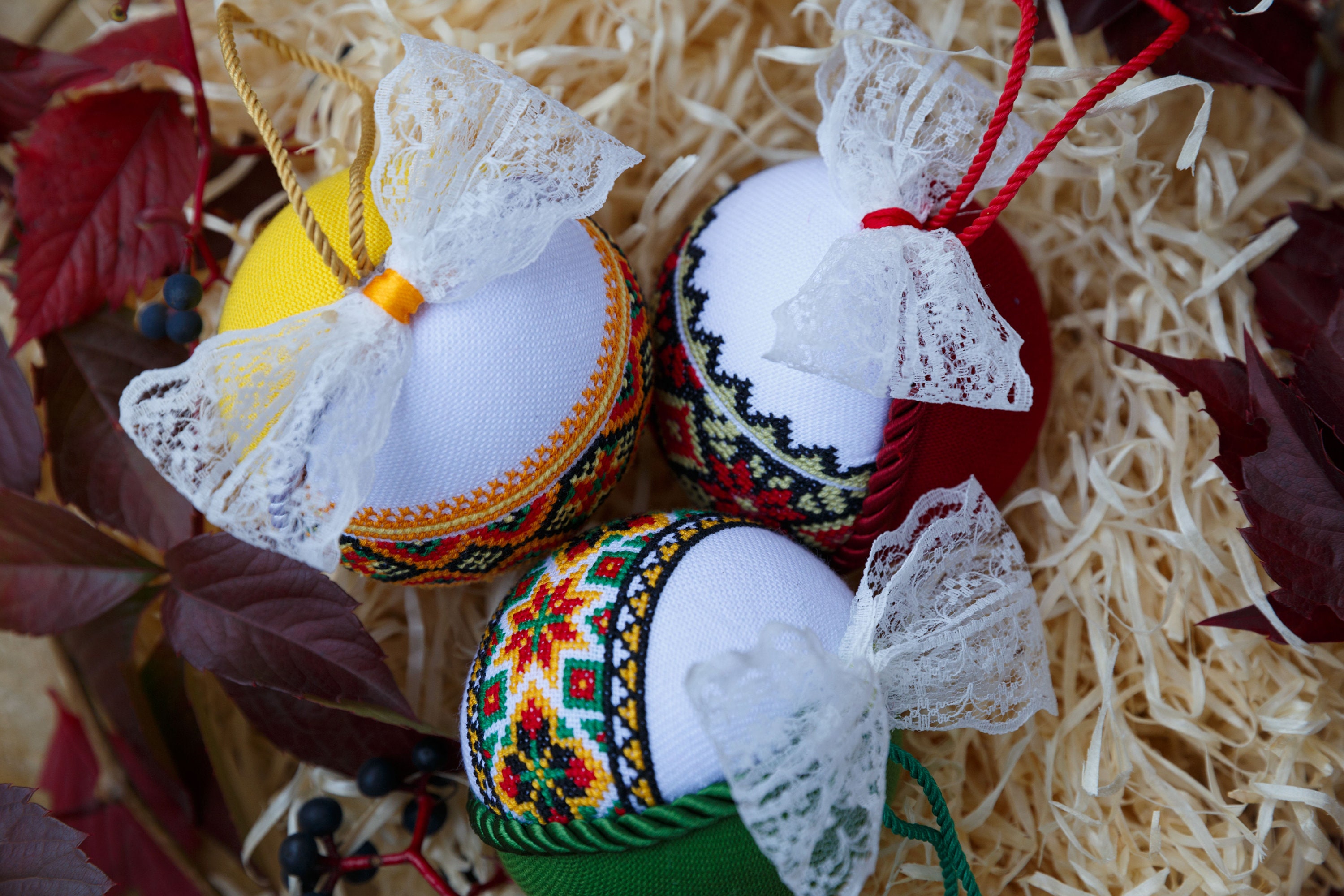 Holiday Decor Handmade - Ukraine Christmas Ornaments Handmade - Set of ...