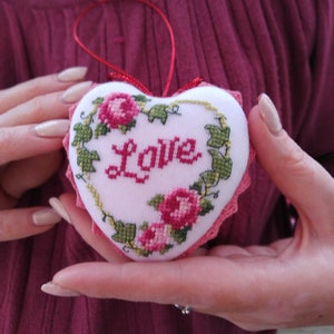 Heart Design With Embroidered Word Love - Small Heart for Valentine's ...