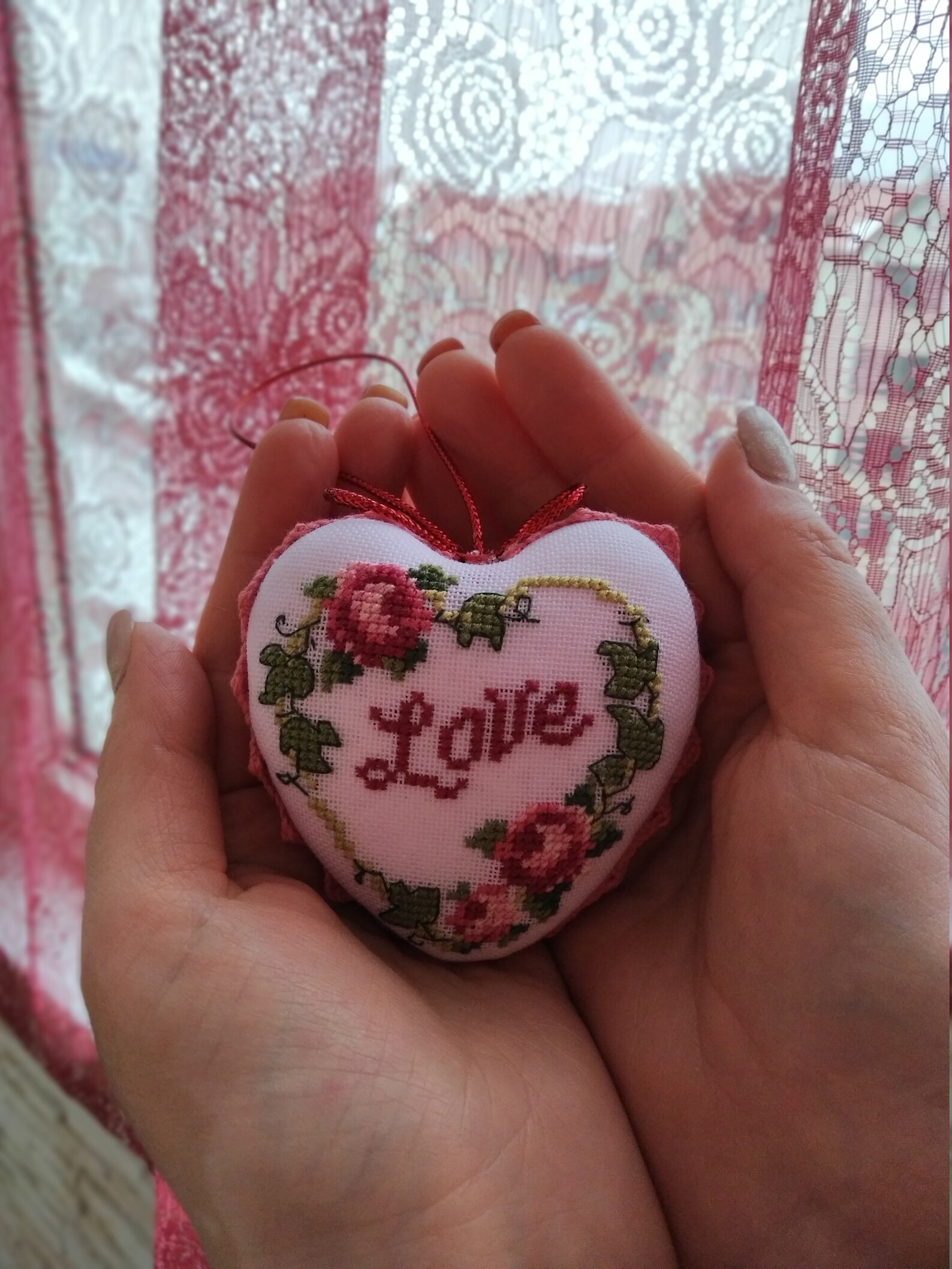 Heart Design With Embroidered Word Love Small Heart for - Etsy