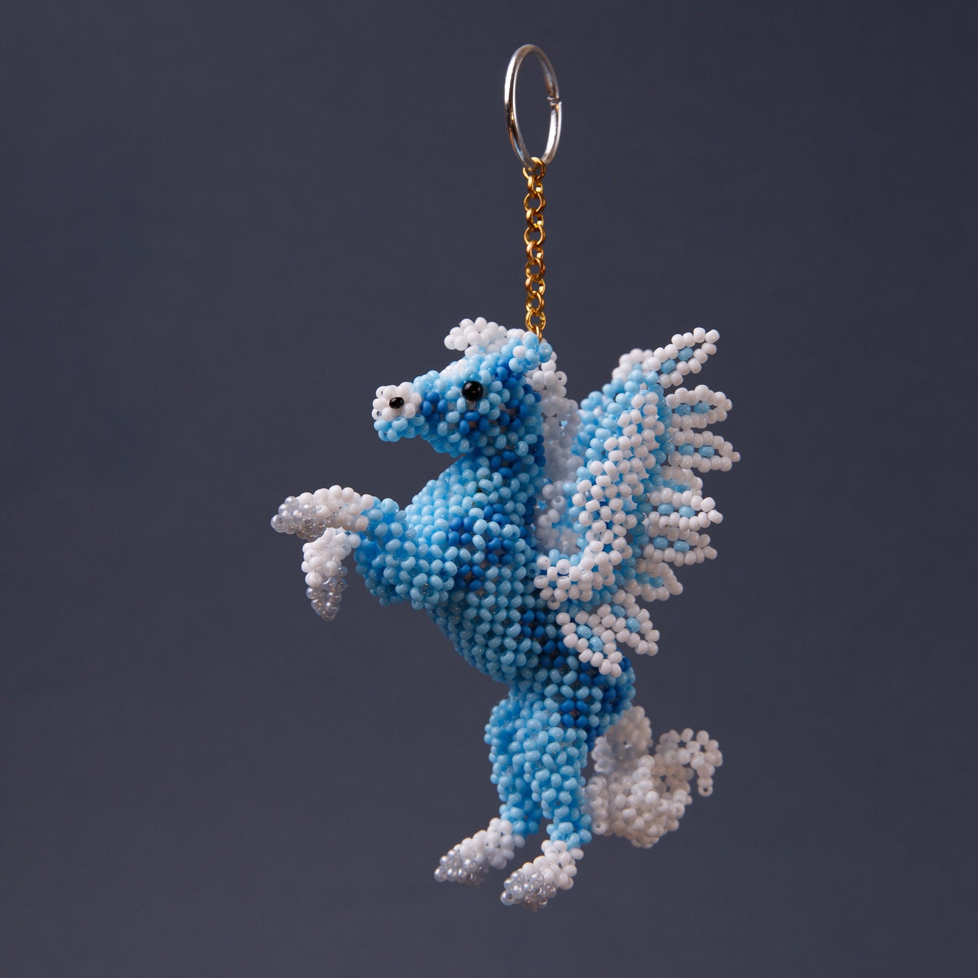 Handmade Beaded Keychain 3D Beaded Pegasus Handmade Animal - Etsy