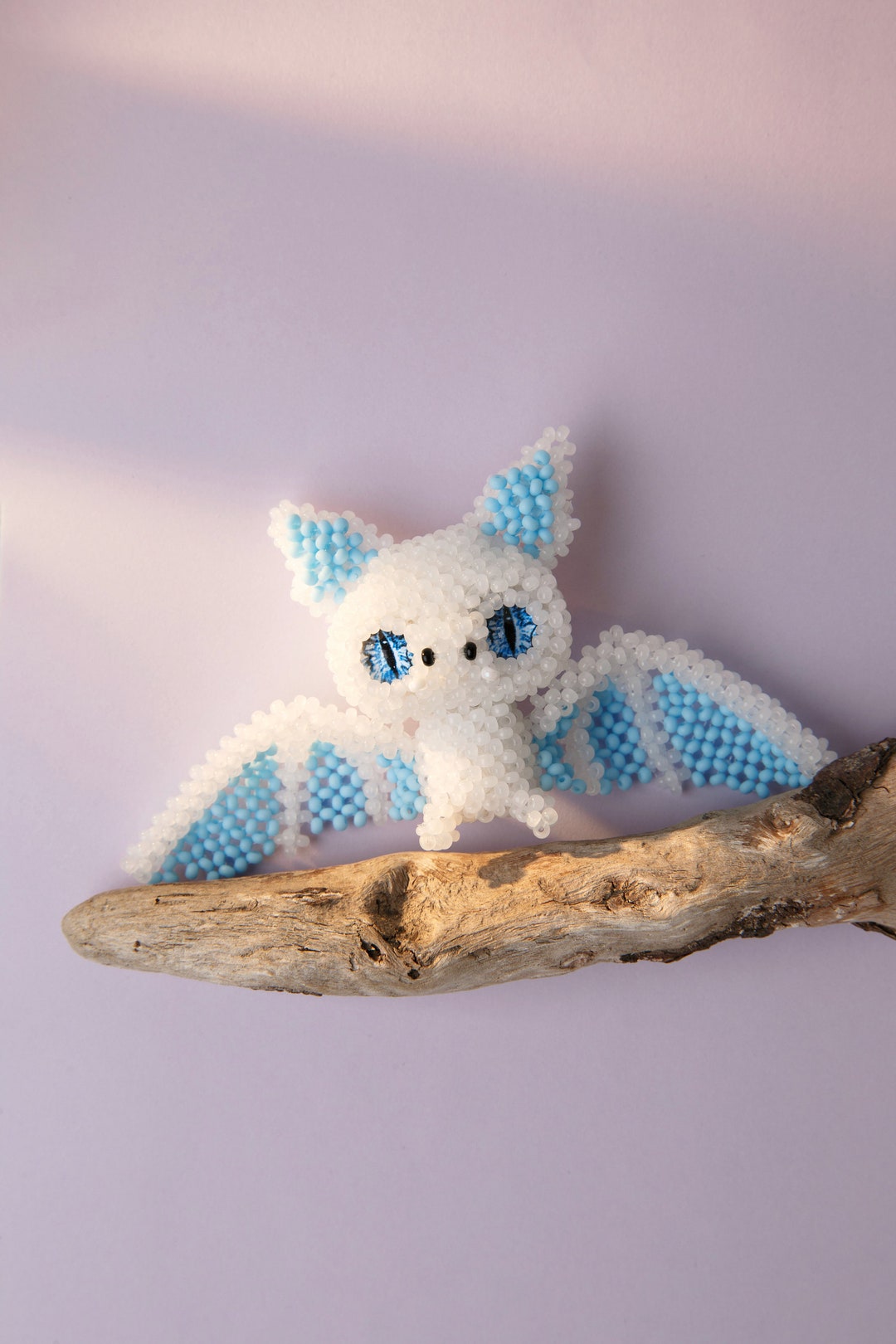 Handmade Beaded Keychain - 3D Beaded Bat - Handmade Animal Beaded ...