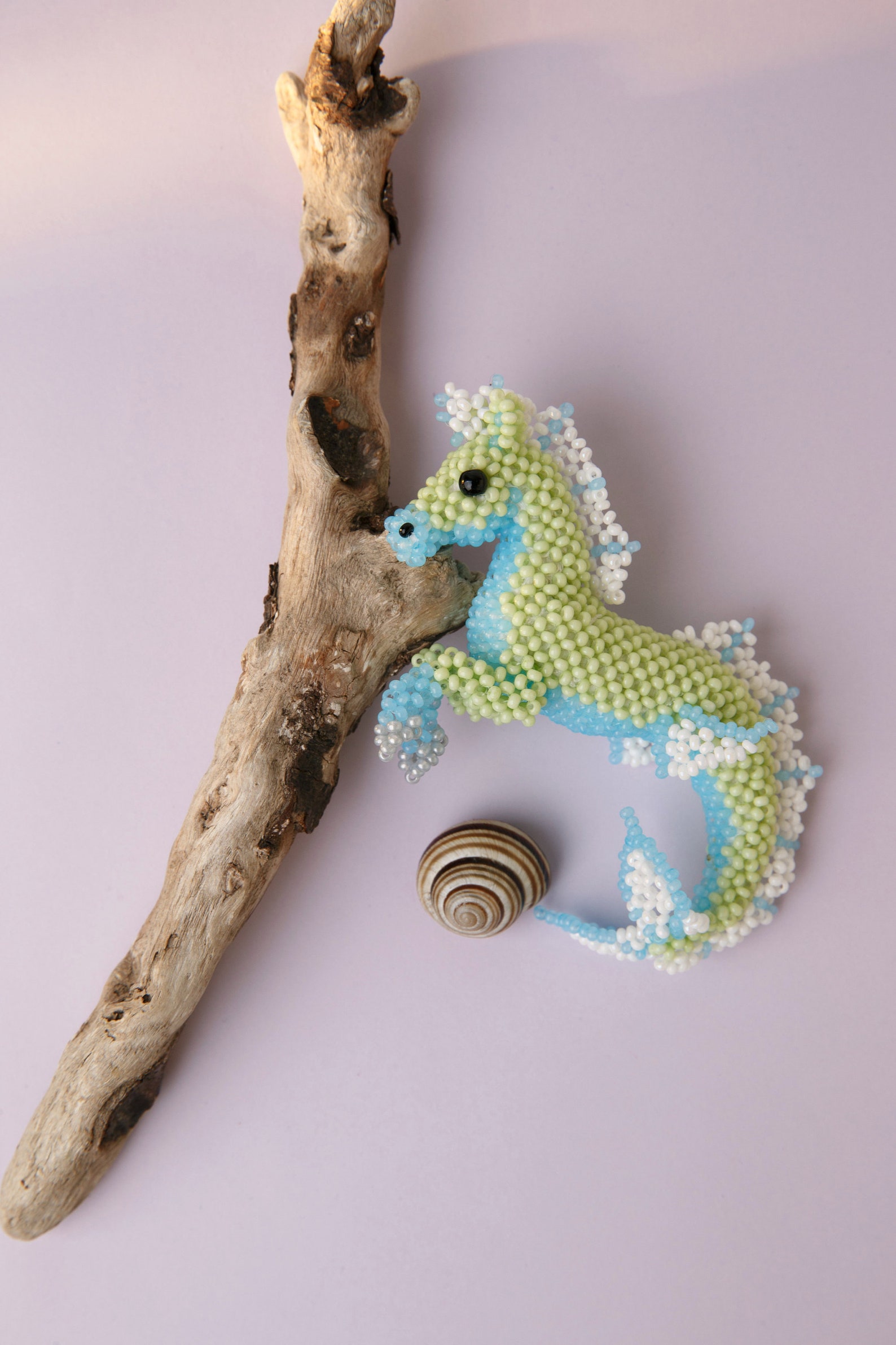 Beads Figurines Handmade Beaded Animal 3D Beaded Sea Horse Handmade ...