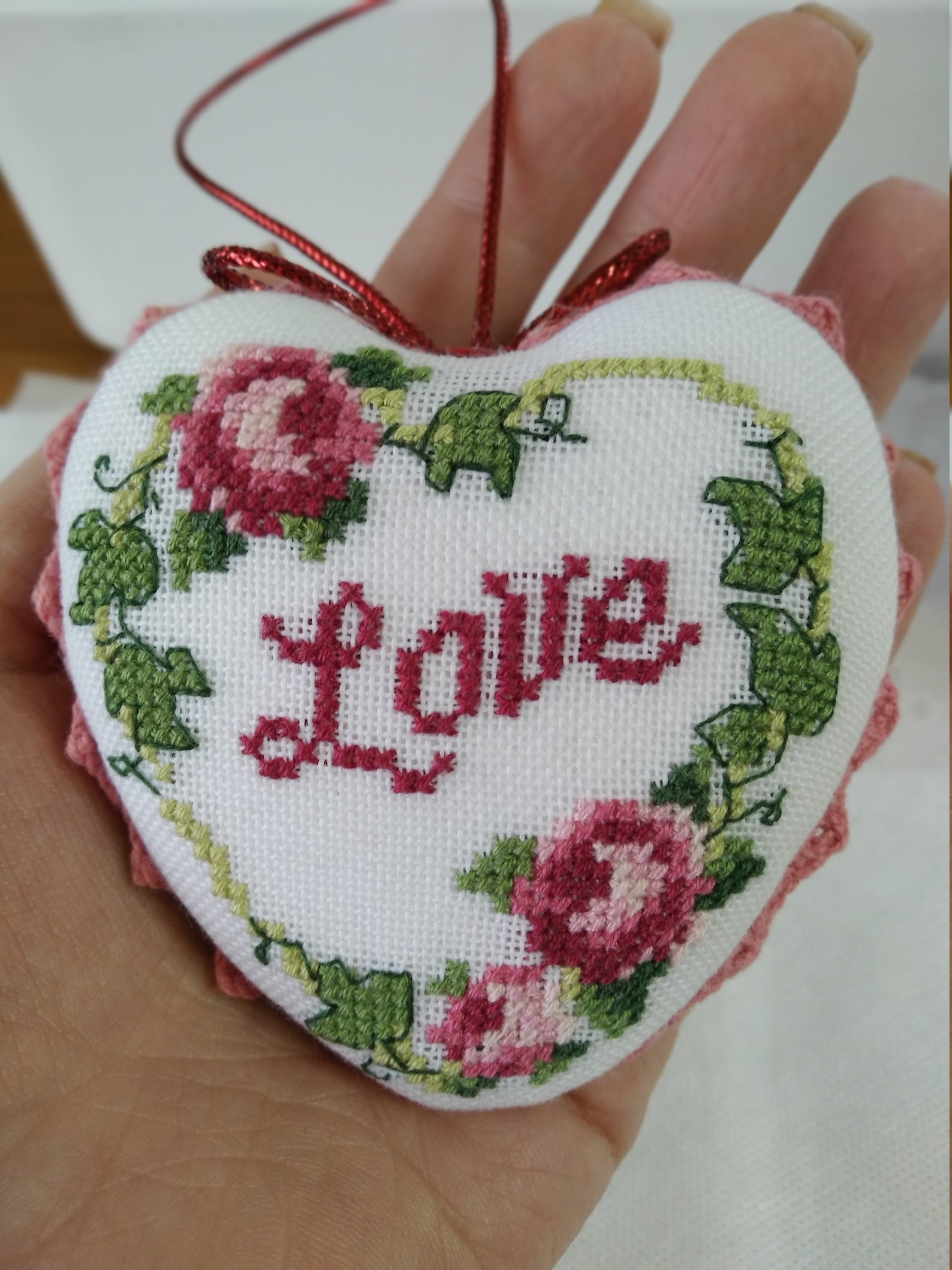 Embroidered Love Heart Ornament – Handmade Valentine's Day Gift - Etsy