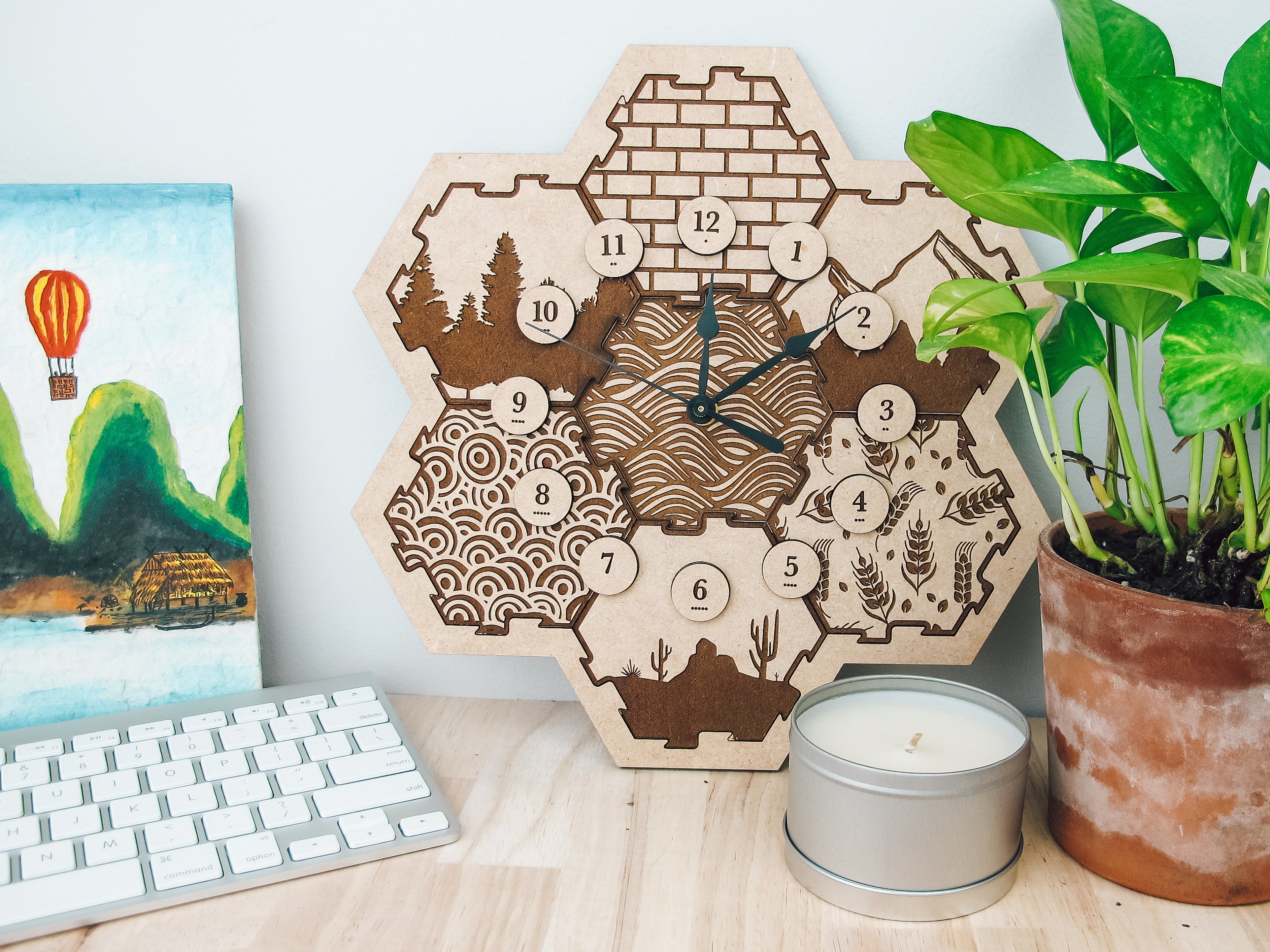Laser Cut Catan Themed Clock - Etsy