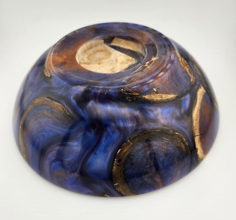 Wood and Resin Epoxy Lathe Turned Wide Rim Bowl - Etsy