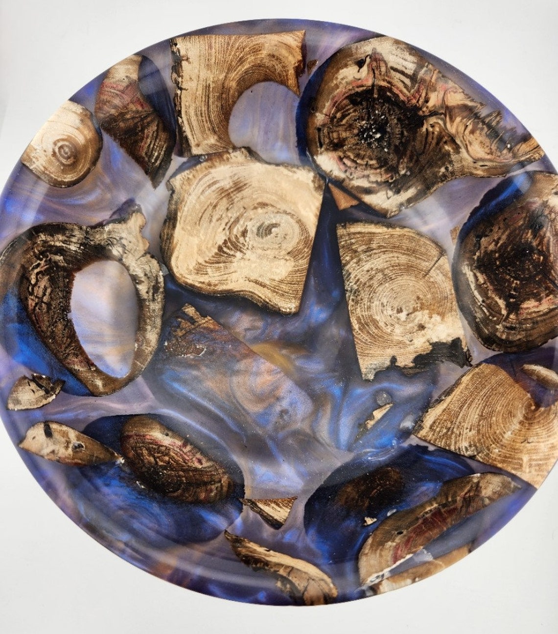 Wood and Resin Epoxy Lathe Turned Wide Rim Bowl - Etsy