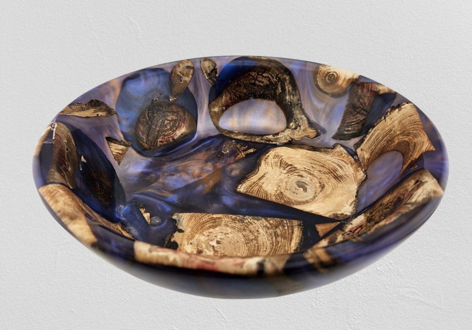 Wood and Resin Epoxy Lathe Turned Wide Rim Bowl - Etsy