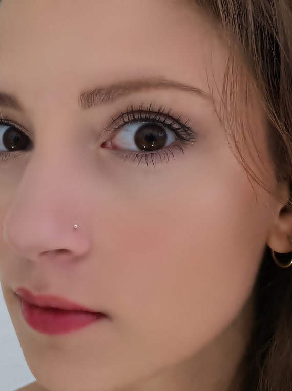Silver Nose Ring Hoop Genuine 925 Sterling Silver Ball Nose Piercing ...