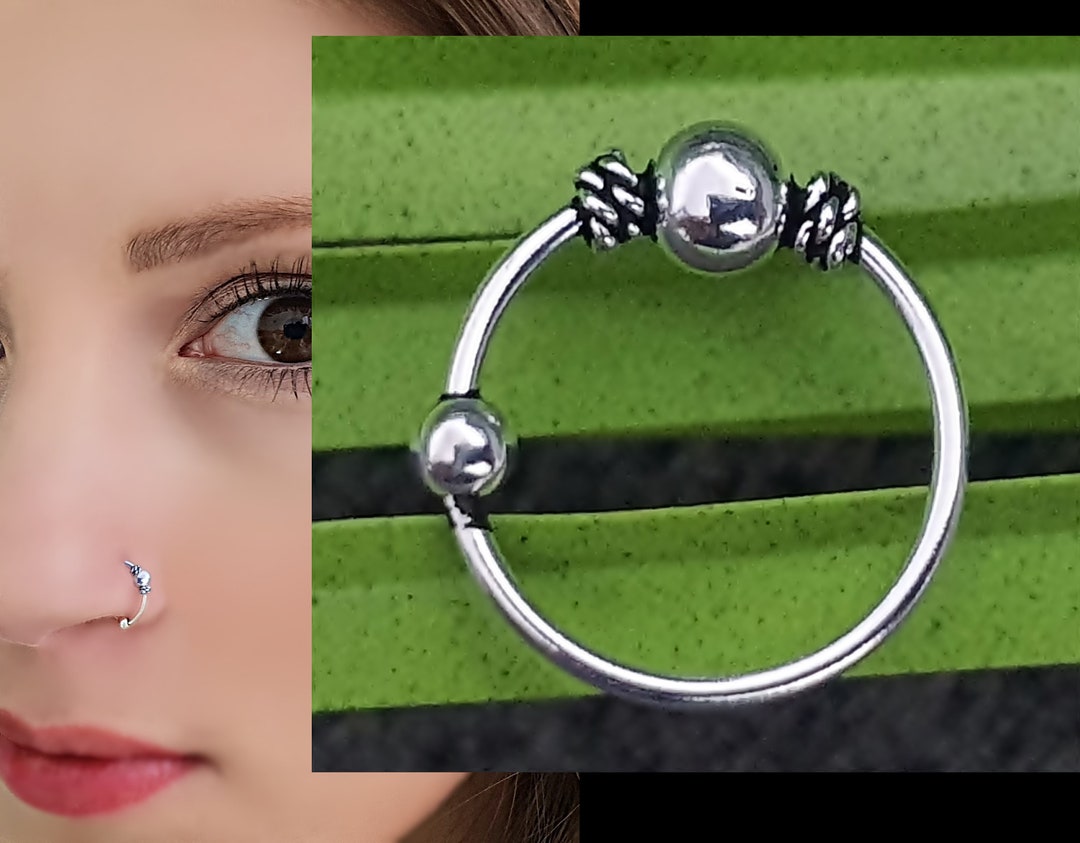 Piercing de nez en argent sterling 925, clou de nez, anneau de nez ...