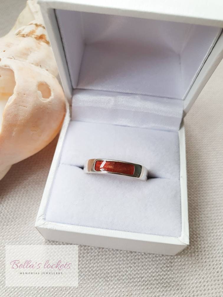 925 Sterling Silver Mens Memorial Ring Ashes Hair Pet. - Etsy UK