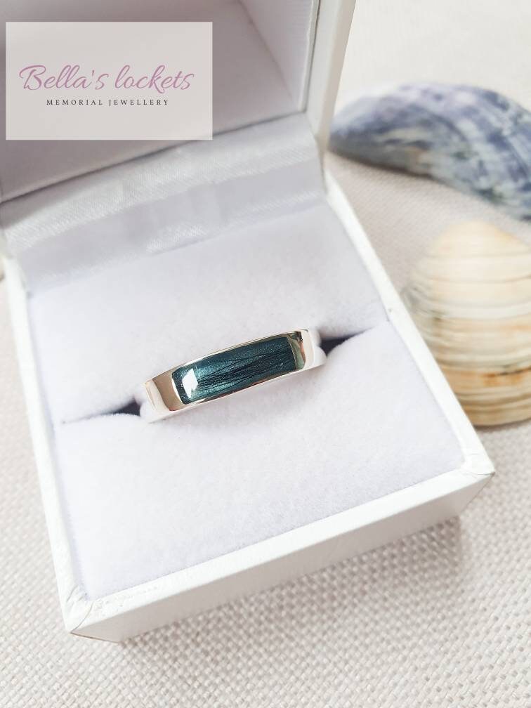 925 Sterling Silver Mens Memorial Ring Ashes Hair Pet. - Etsy UK