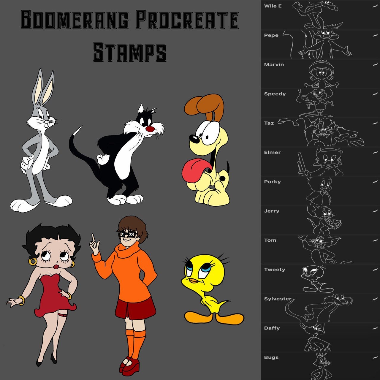 Boomerang Procreate Stamps - Etsy