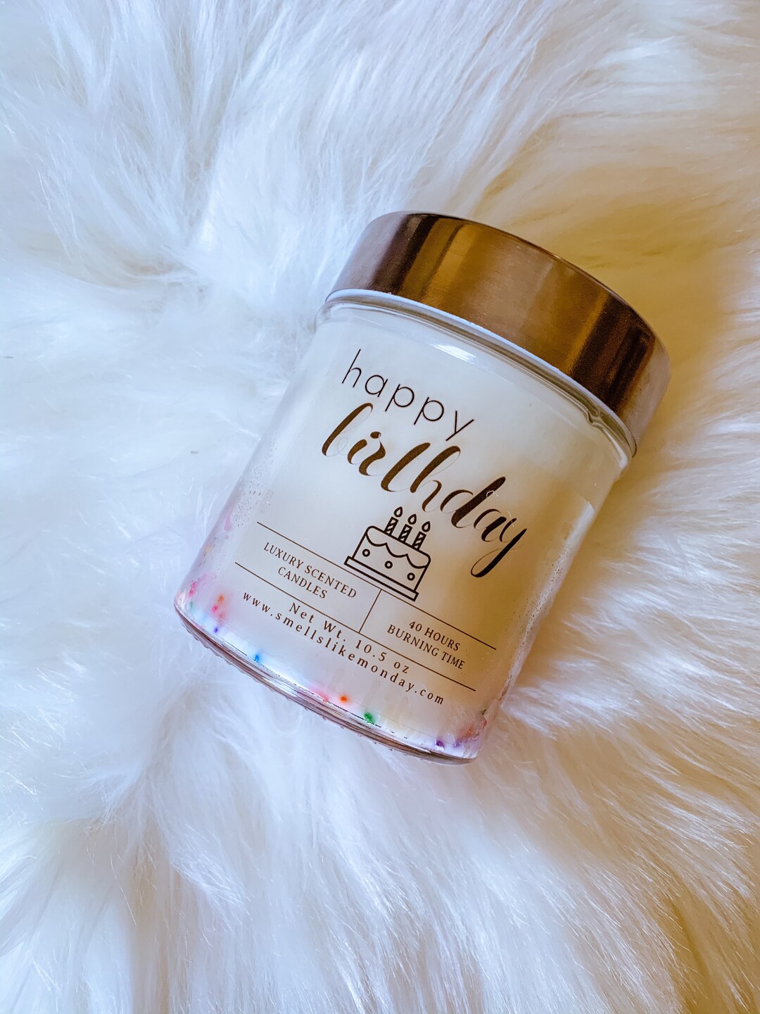 Birthday Gift Scented Sprinkle Candle Simple Message Birthday Cake ...