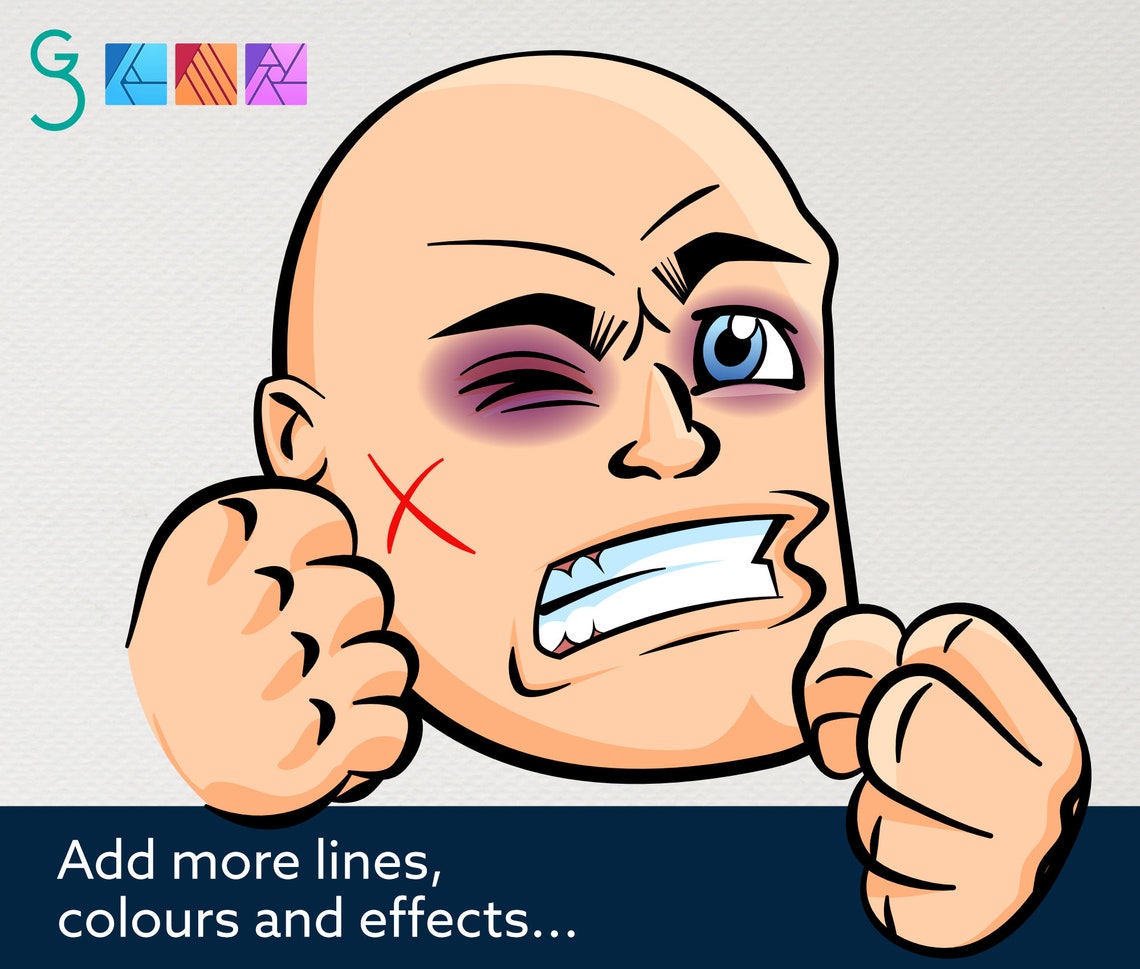 Cartoon Faces and Hands Vector Assets - Affinity - Etsy