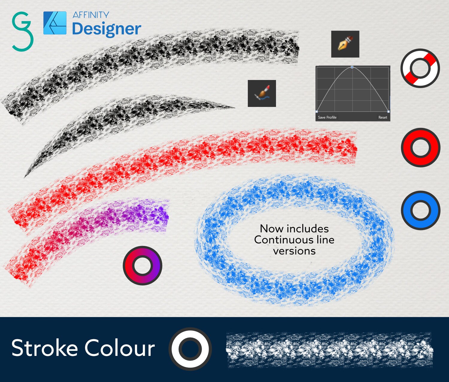 8 Texture Line - Vector Brushes for Affinity Designer - Etsy