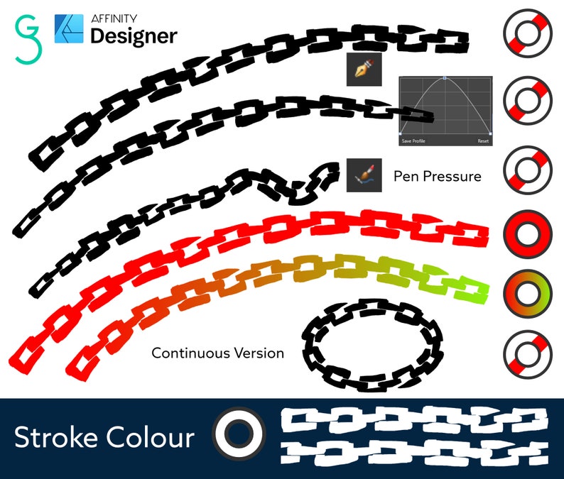 Comic Book Chain Vector Brushes for Affinity Designer - Etsy